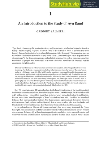 An Introduction To The Study Of Ayn Rand | PDF | Books and Literature