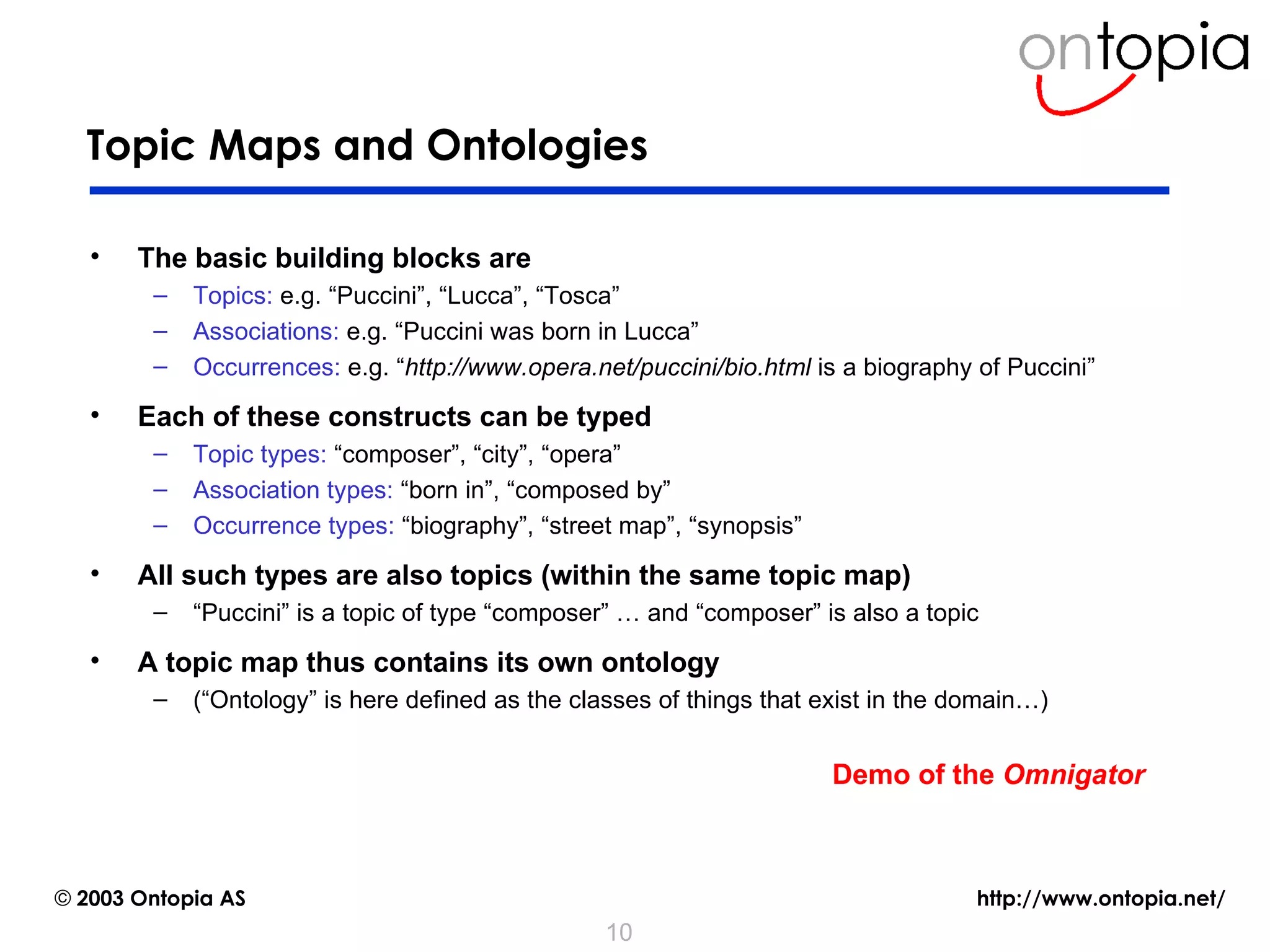 An introduction to topic maps,ontologies and published subjects | PPT
