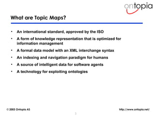 An introduction to topic maps,ontologies and published subjects | PPT