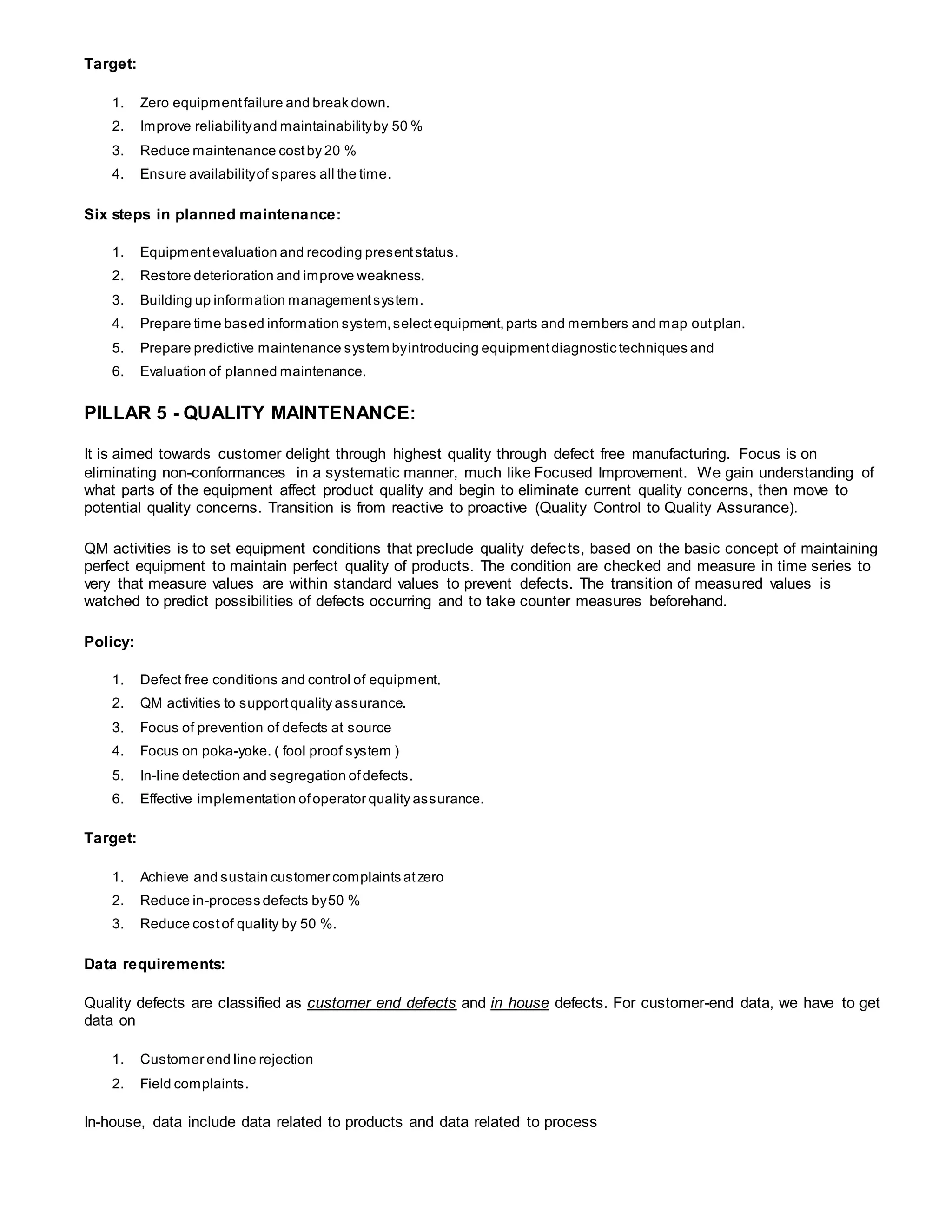 Floyd's introduction to total productive maintenance | DOCX