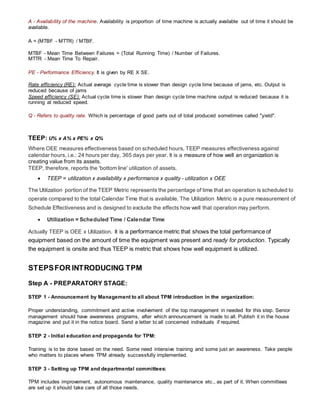 Floyd's introduction to total productive maintenance | DOCX