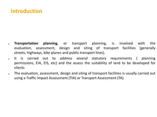 An introduction to transport planning rev 1 | PPTX