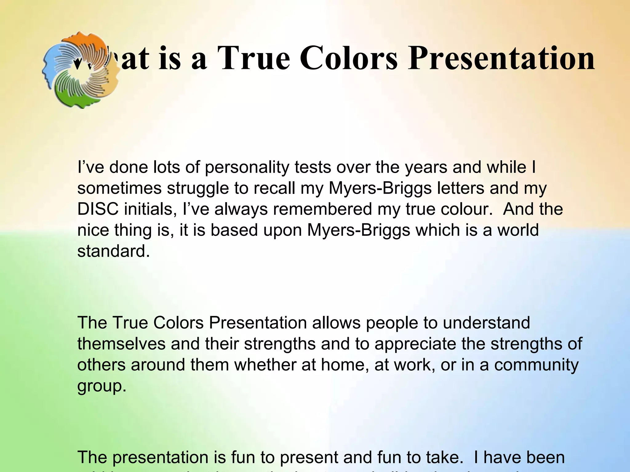 An Introduction To True Colors | PPT