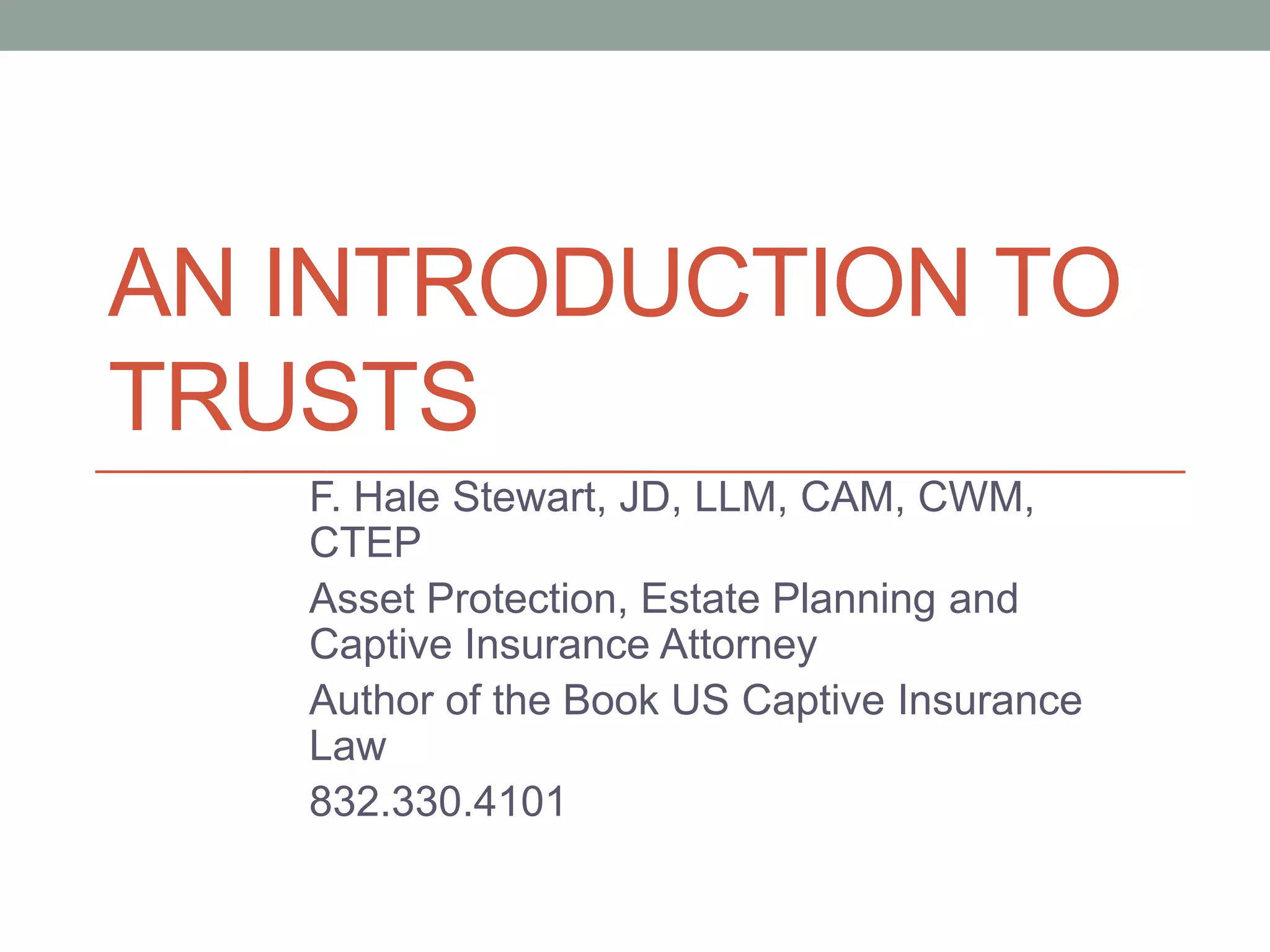 An Introduction to Trusts | PPTX