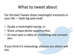 An introduction to twitter | PPTX