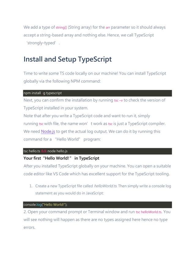An Introduction to TypeScript | PDF