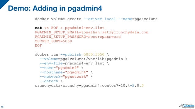 Using Postgresql With Docker And Kubernetes July 2018 Ppt