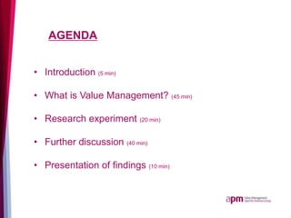 An introduction to value management | PPTX