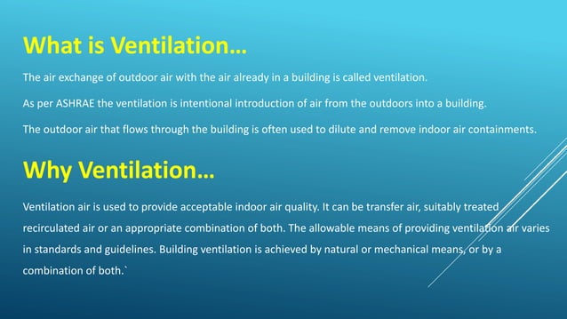 An introduction to ventilation | PPTX
