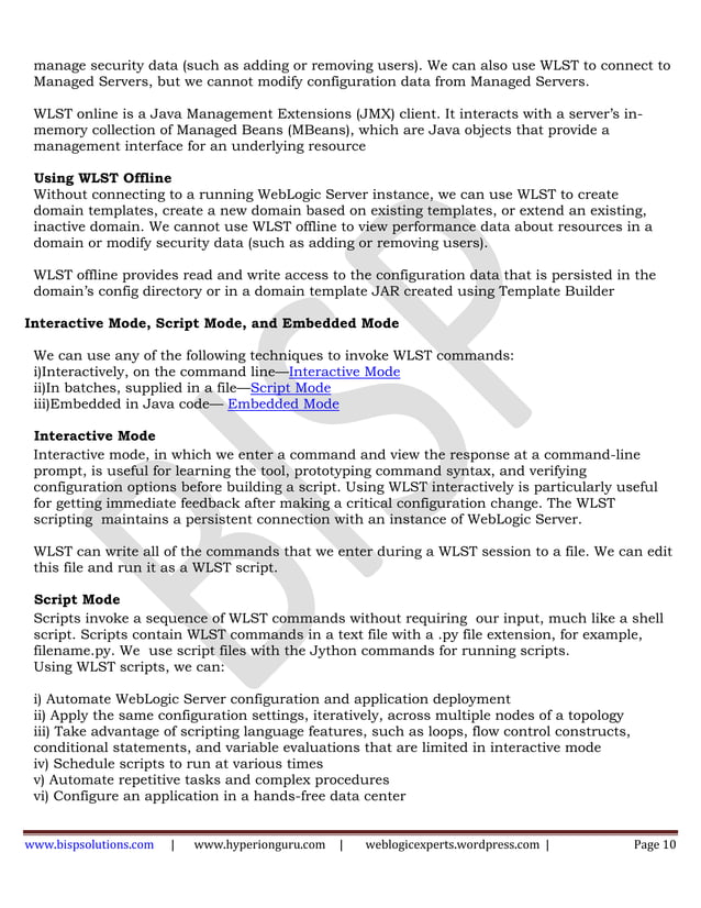 An introduction to weblogic console | PDF