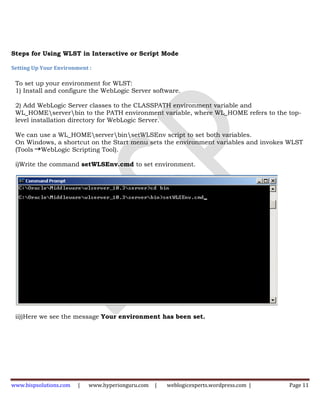 An introduction to weblogic console | PDF
