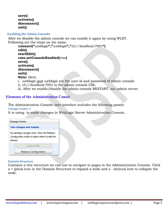 An introduction to weblogic console | PDF