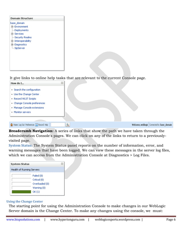 An introduction to weblogic console | PDF