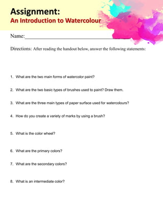 An introducton to watercolour | PDF