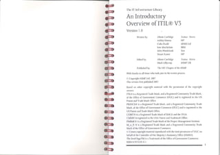 An introductory overview of itil v3 | PPT