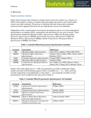 An Inventory Of Cognitive Enhancement Effects Of Cannabis | PDF