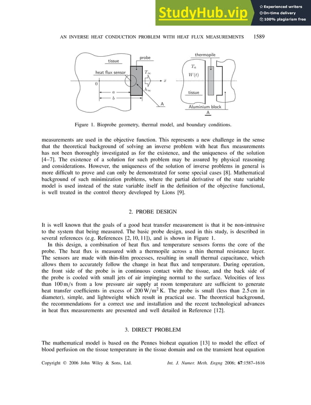An Inverse Heat Conduction Problem With Heat Flux Measurements Pdf