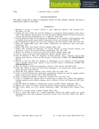 An Inverse Heat Conduction Problem With Heat Flux Measurements | PDF
