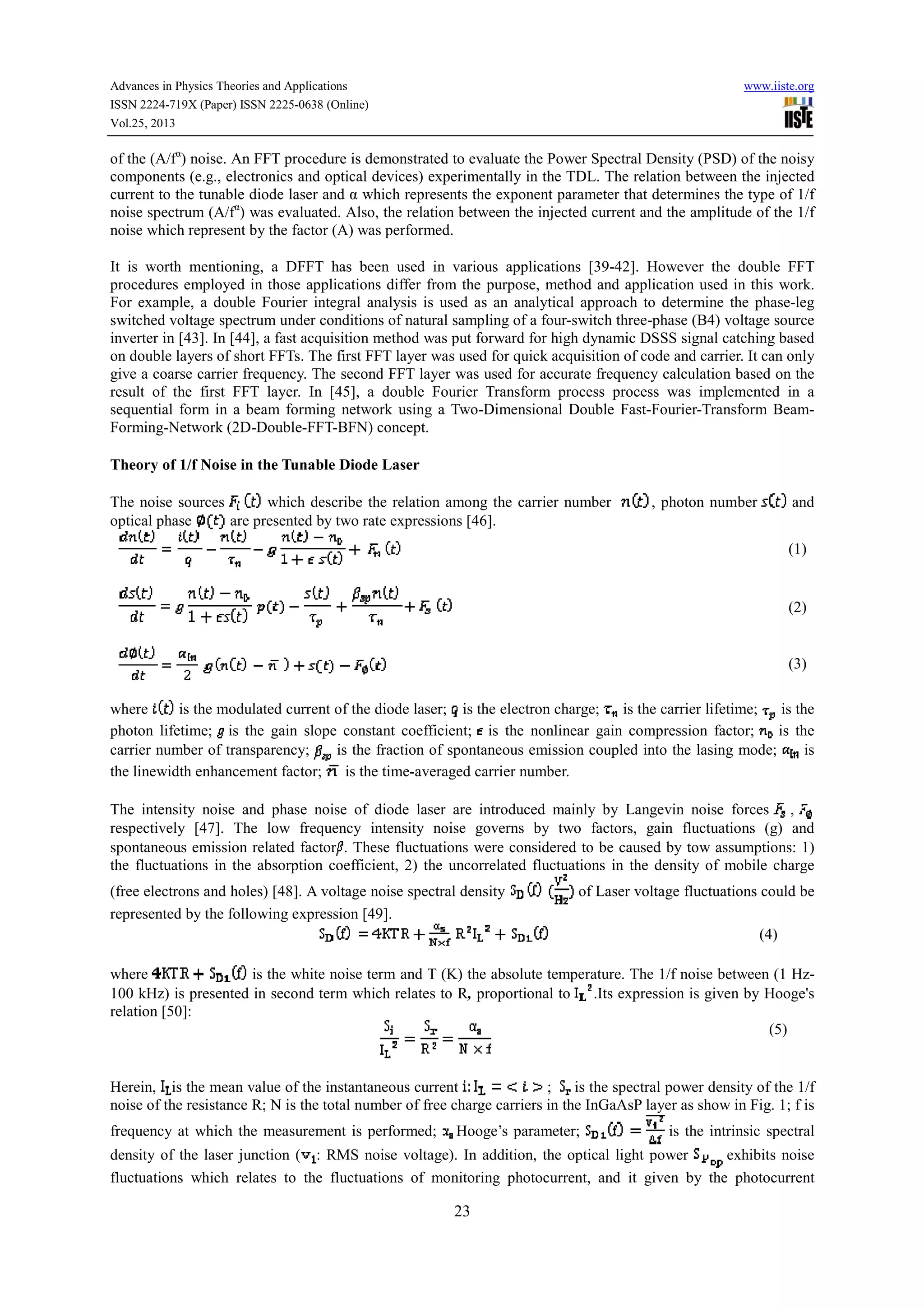 An investigation and reduction of electro optical noise in tunable diode laser | PDF