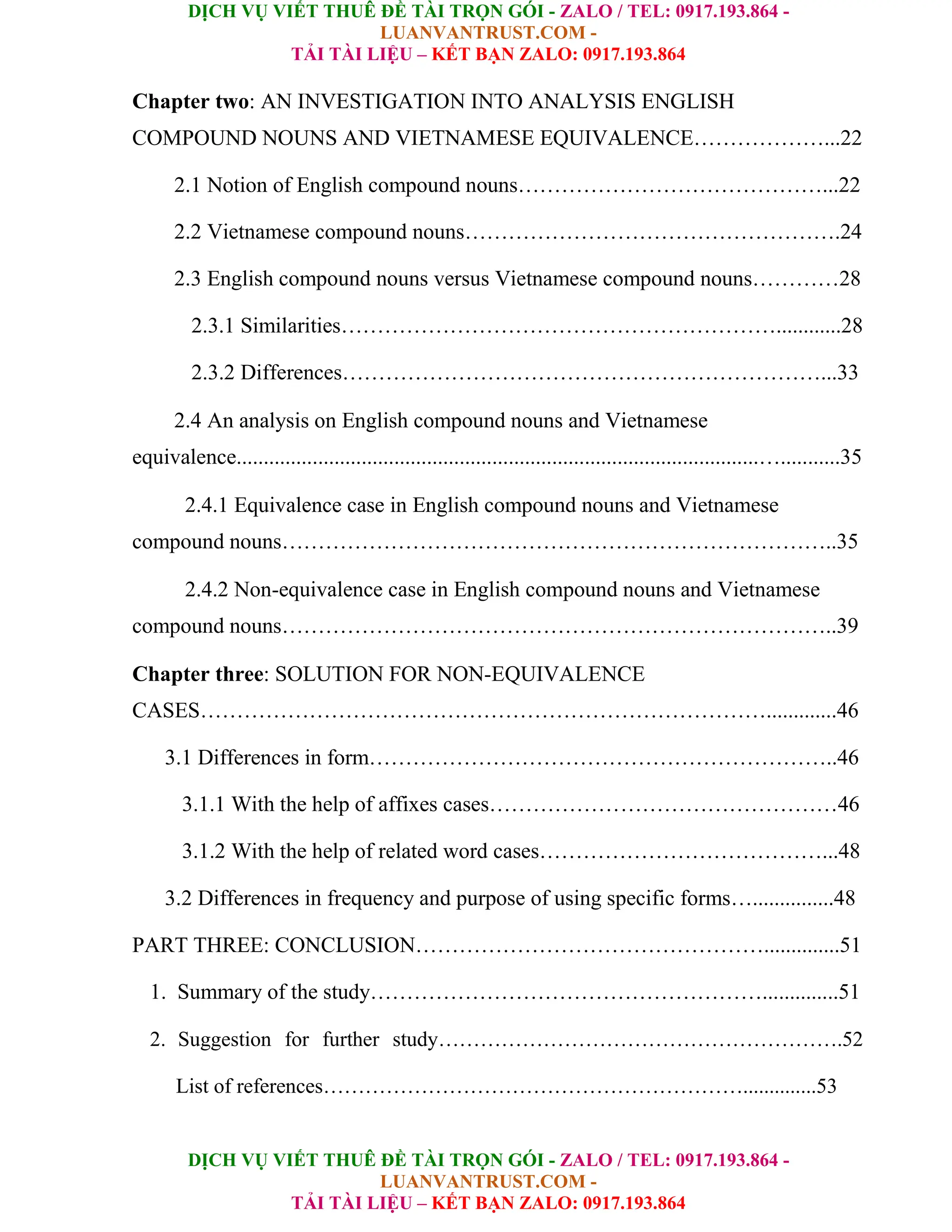 An Investigation Into Analysis English Compound Nouns And Vietnamese ...