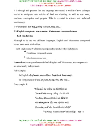 An Investigation Into Analysis English Compound Nouns And Vietnamese ...