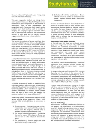 An Investigation Into Students Perceptions Of Group Assignments | PDF