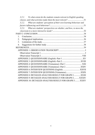 An investigation into students’ reticence in English Speaking lessons ...
