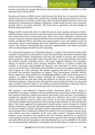 An Investigation Into The Impact Of Career Guidance On Career Choice Of ...