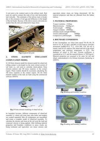 An investigation of effects of axle load and train speed at rail joint using finite element ...