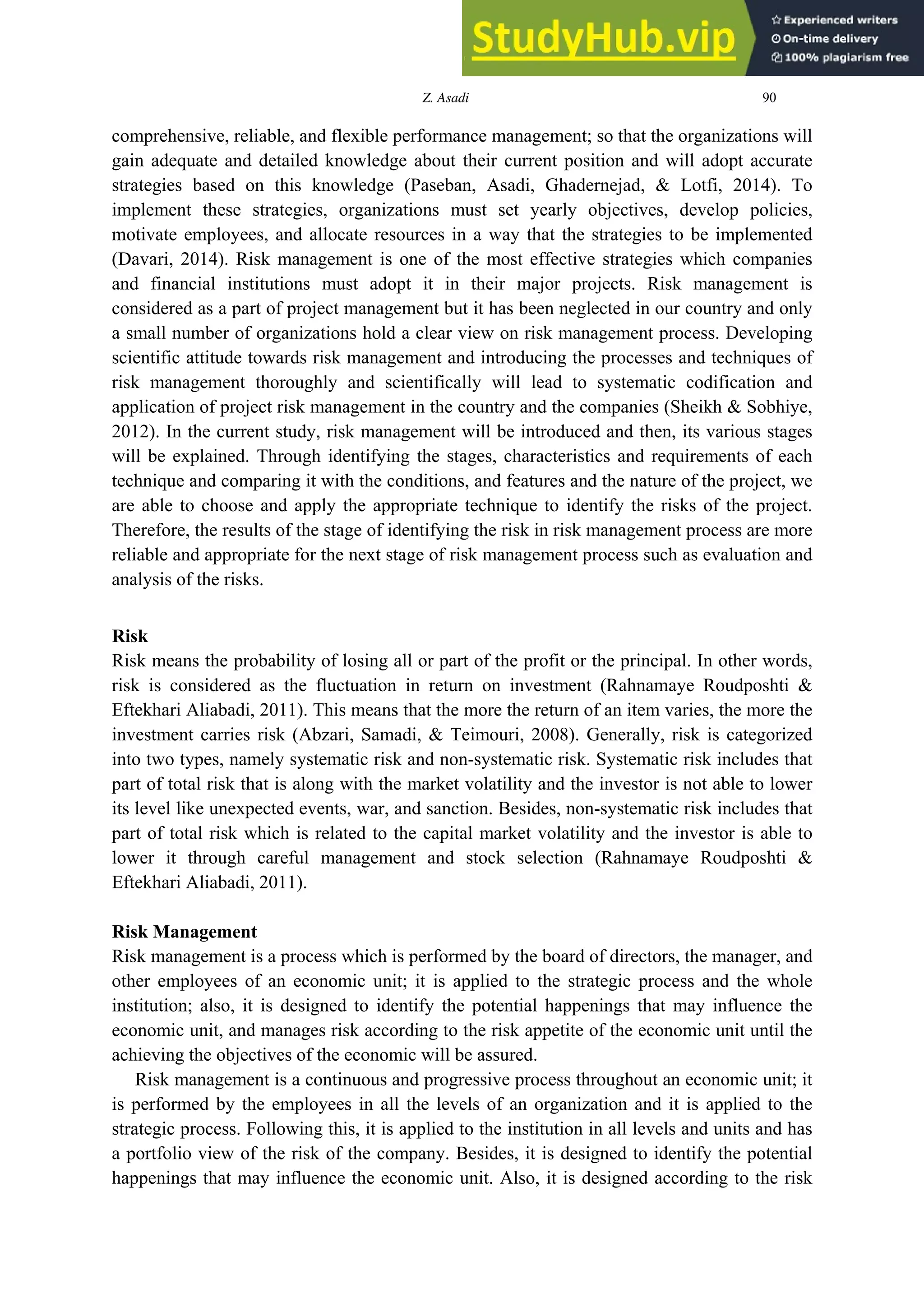 An Investigation Of Risk Management Strategies In Projects | PDF