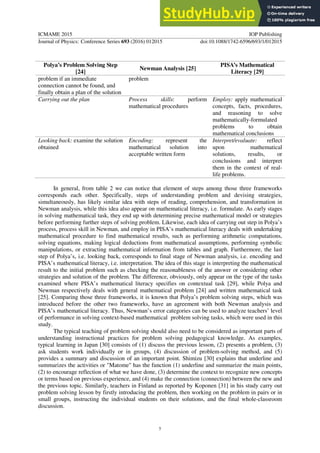 An Investigation Of Secondary Teachers Understanding And Belief On Mathematical Problem Solving ...