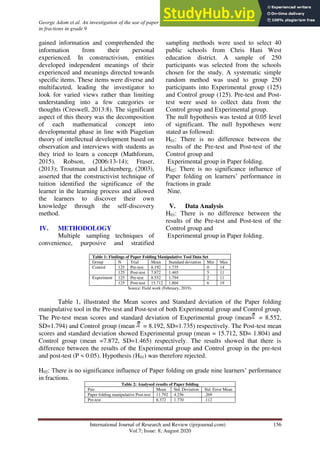 An Investigation Of The Use Of Paper Folding Manipulative Material On ...
