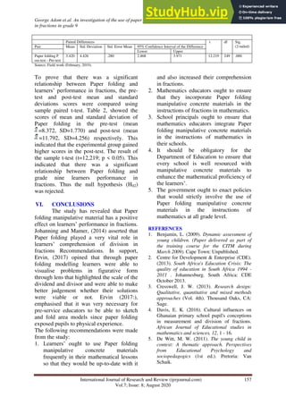 An Investigation Of The Use Of Paper Folding Manipulative Material On Learners Performance In ...