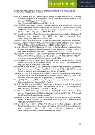 An Investigative Study Of Cognitive And Metacognitive Paraphrasing Strategies In ESL Writing | PDF