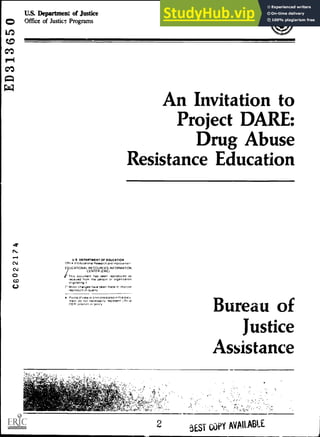 An Invitation To Project DARE Drug Abuse Resistance Education. Program ...