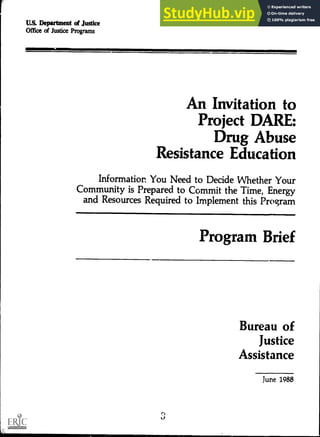 An Invitation To Project DARE Drug Abuse Resistance Education. Program ...