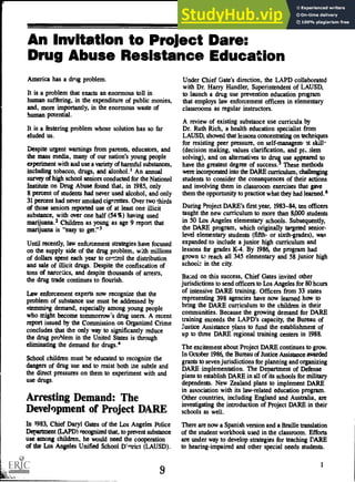 An Invitation To Project DARE Drug Abuse Resistance Education. Program ...