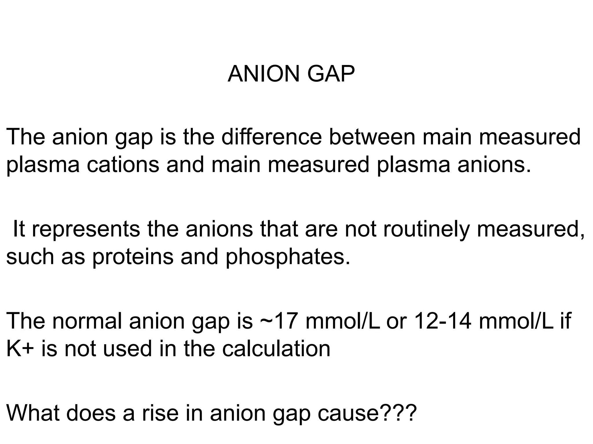 ANION GAP during acid base balance pre examination | PPTX | Chemistry | Science