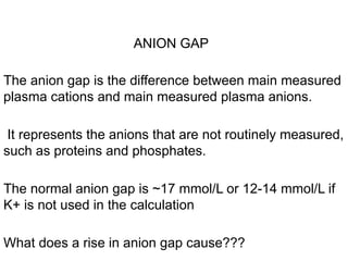 ANION GAP during acid base balance pre examination | PPTX | Chemistry ...