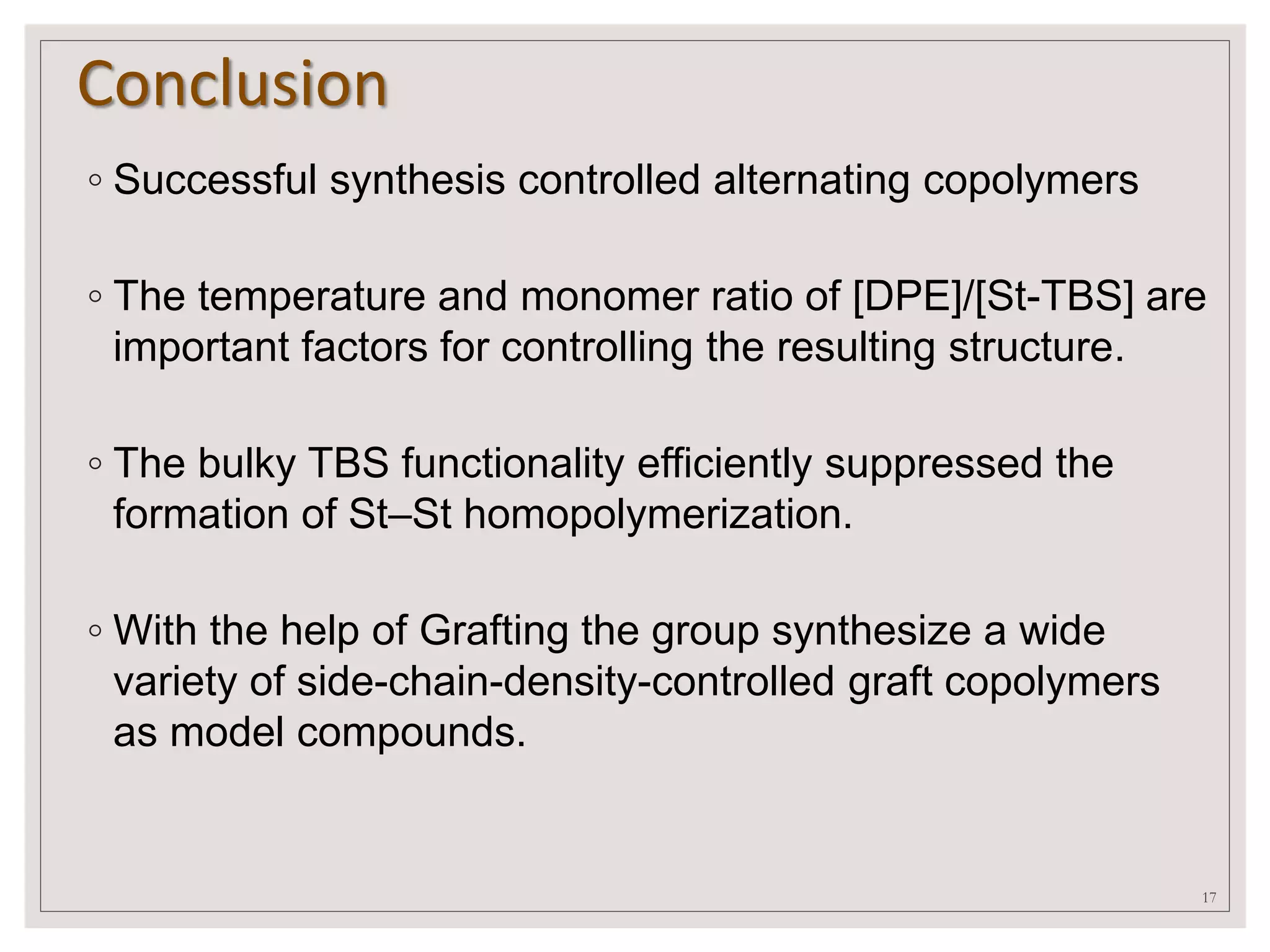 Anionic alternating graft copolymerization | PPTX