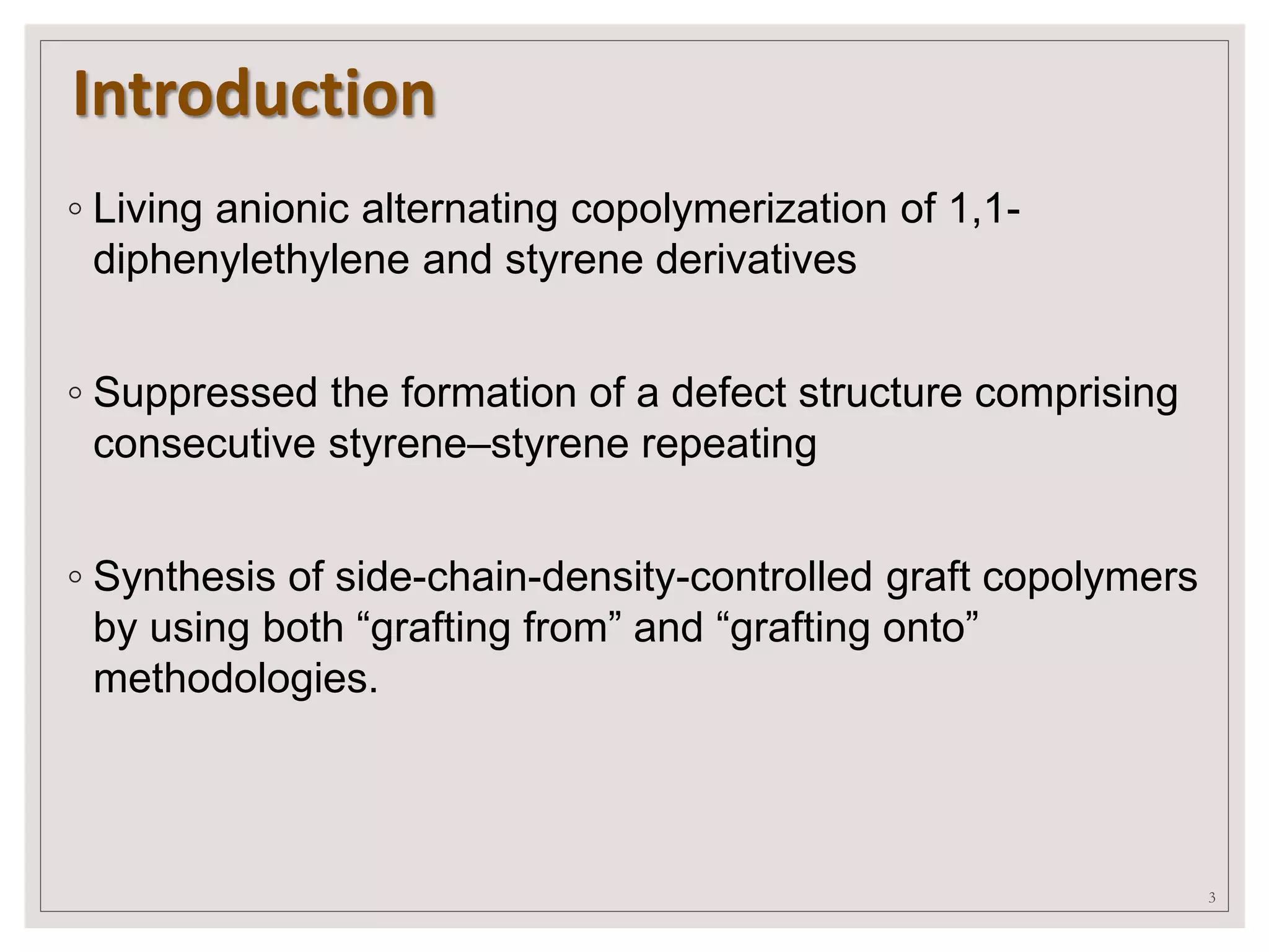 Anionic Alternating Graft Copolymerization Pptx