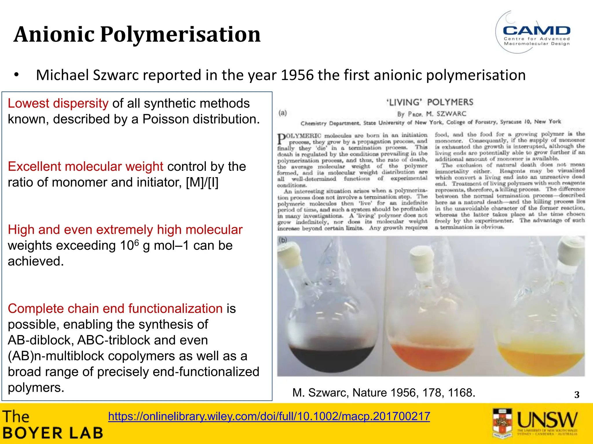 Anionic Polymerization 2024 Chemistry course | PPTX