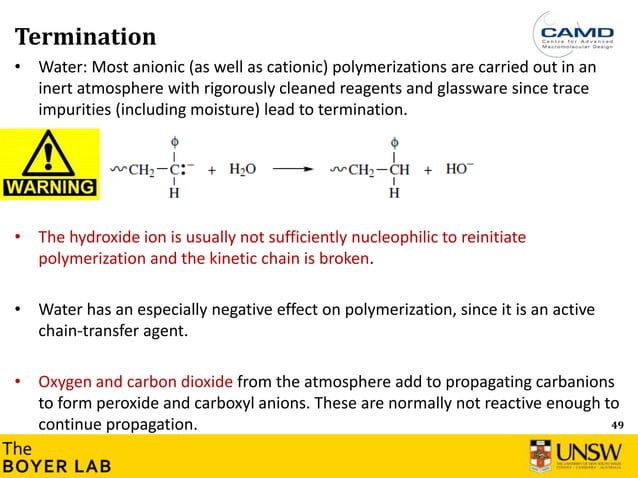 Anionic Polymerization 2024 Chemistry course | PPTX