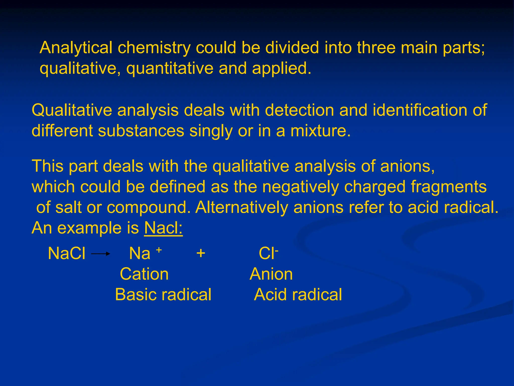 qualitative inorganic analysis anions dry and wet | PPT