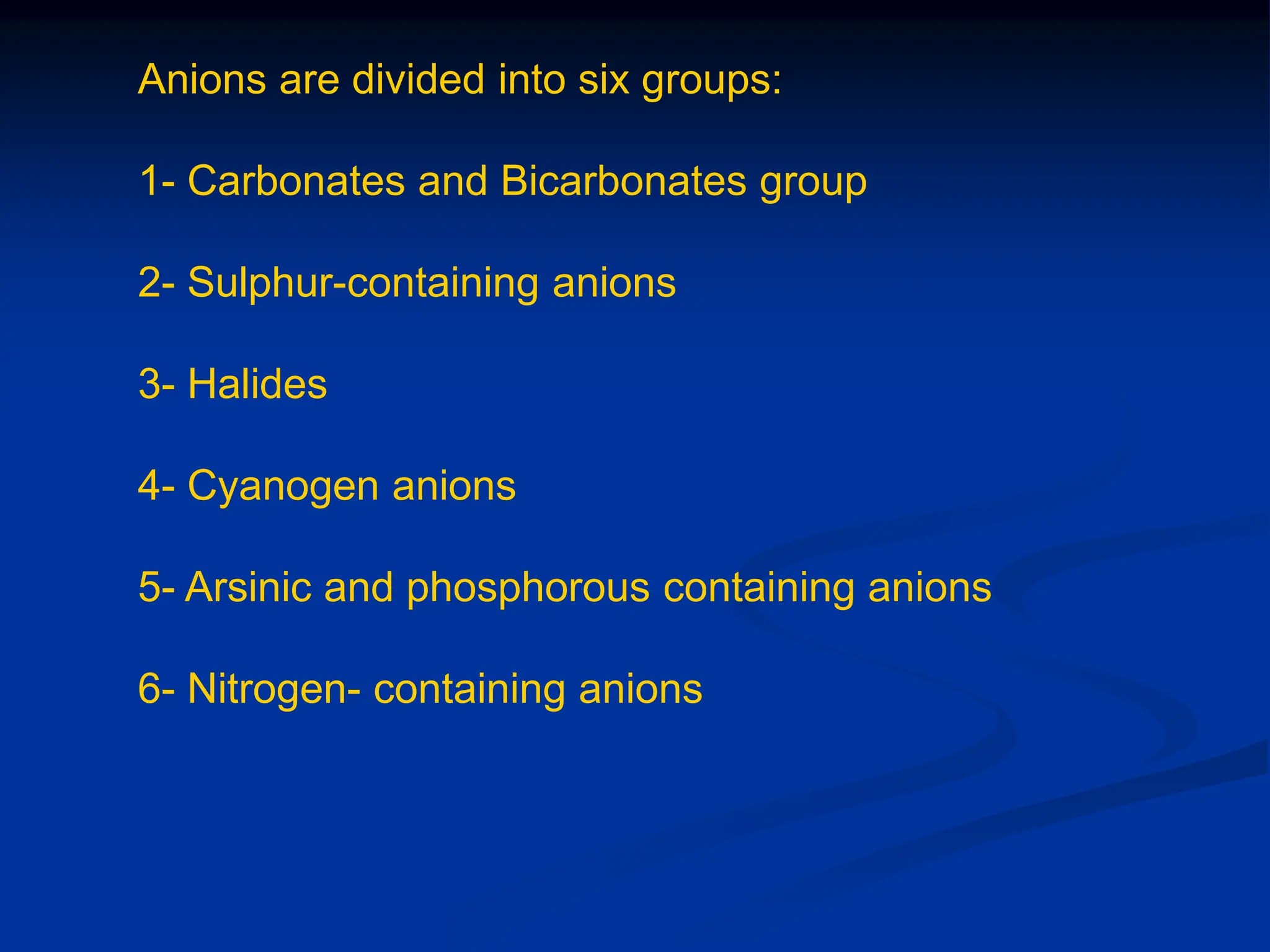qualitative inorganic analysis anions dry and wet | PPT