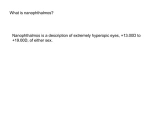 Aniridia, Microphthalmos, Coloboma, Albinism.ppt
