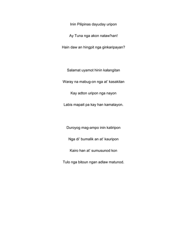 AN IROY NGA TUNA (EASTERN VISAYAS).pdf | Poetry | Books and Literature