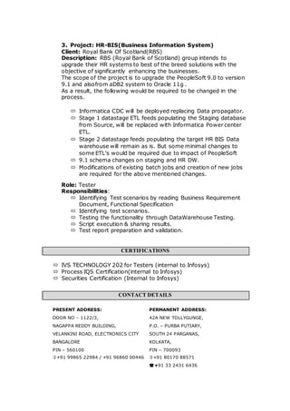 Aniruddha roy resume | DOCX | Databases | Computer Software and ...