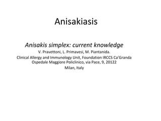 Anisakiasis | PPT