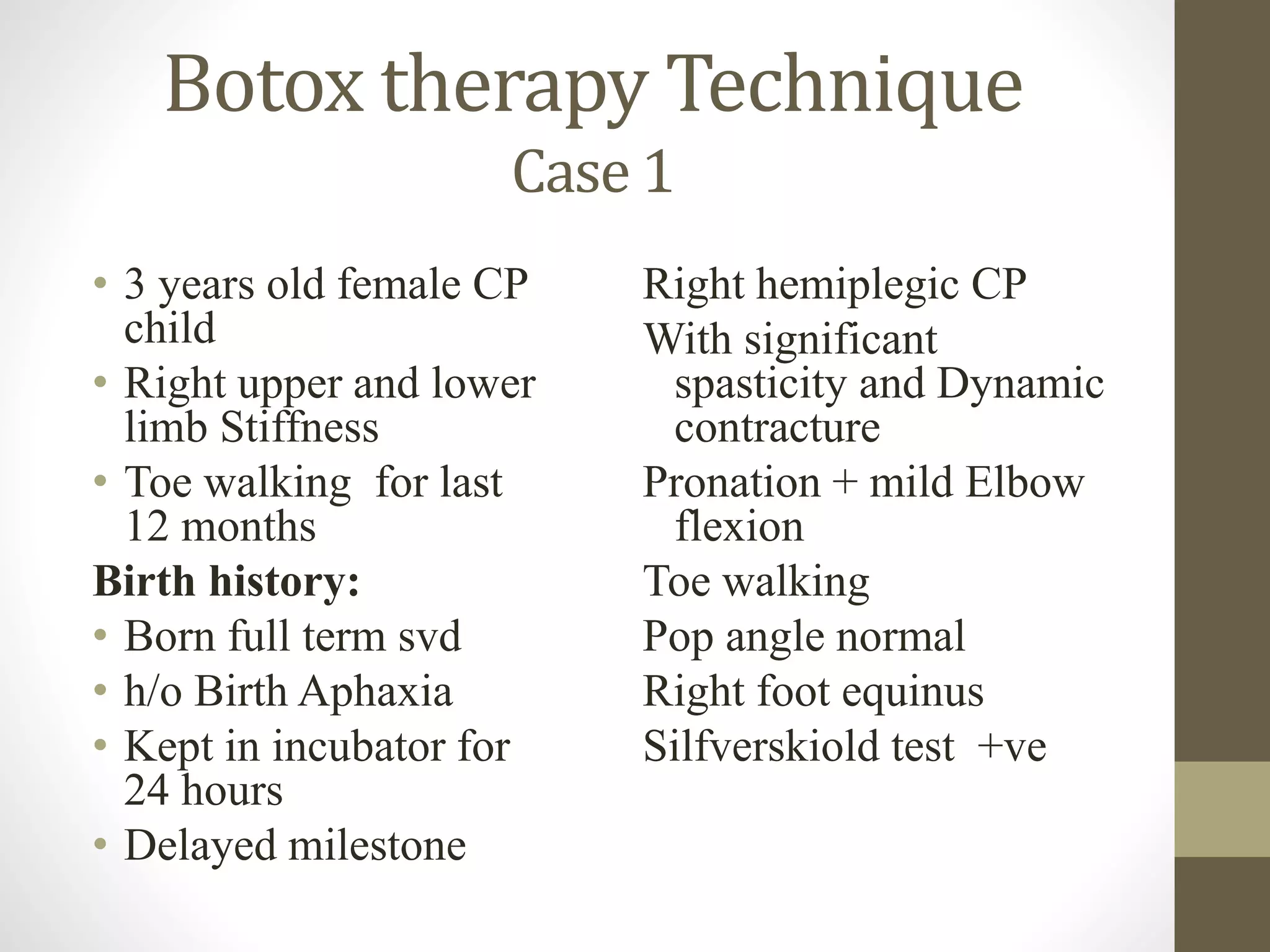 Cerebral Palsy Spasticity Management & Botox therapy | PPTX